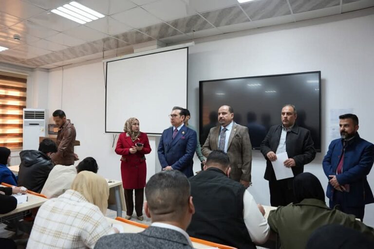 The Dean of the Medical Technical Institute of Mosul oversees the final ...